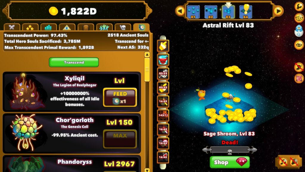 Clicker Heroes: 100% Achievements Save in 1 Minute - SteamAH