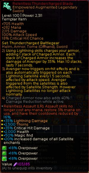 Chronicon Thundercharged Avenger Build - SteamAH