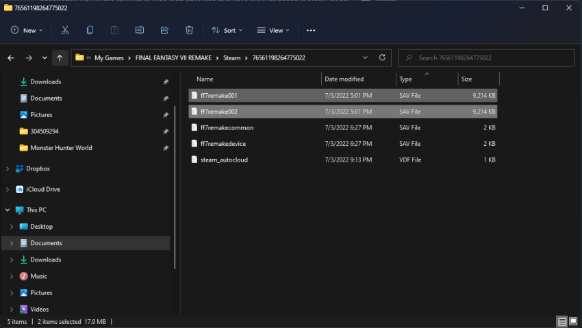 FINAL FANTASY VII REMAKE INTERGRADE How to Clear Save Data (Keep Ones ...