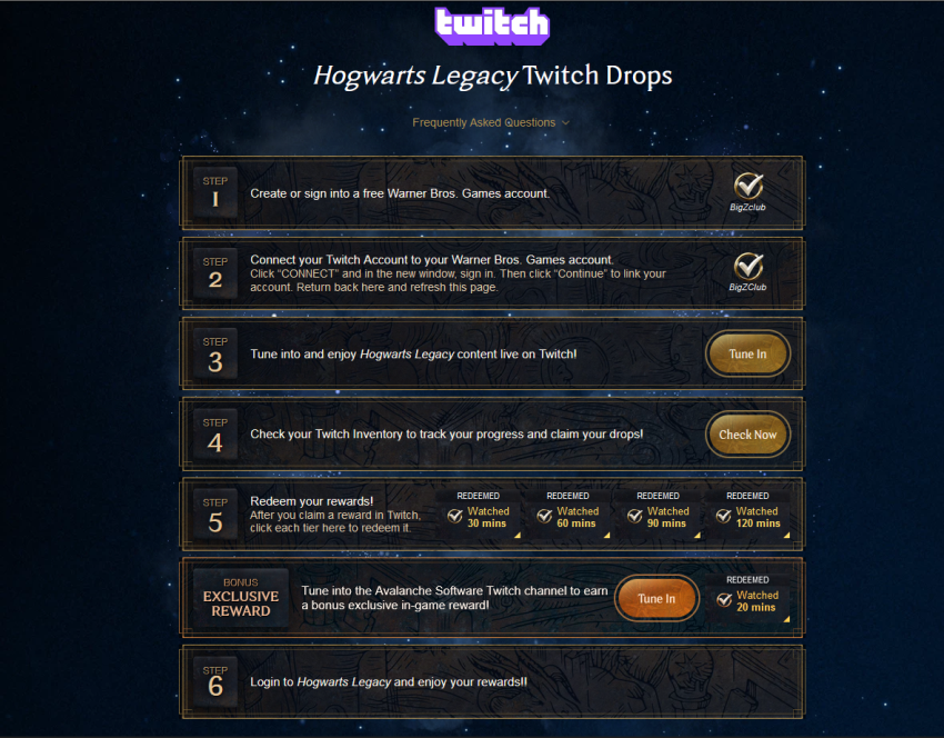 Hogwarts Legacy How to Get Rewards from Twitch Drops - SteamAH