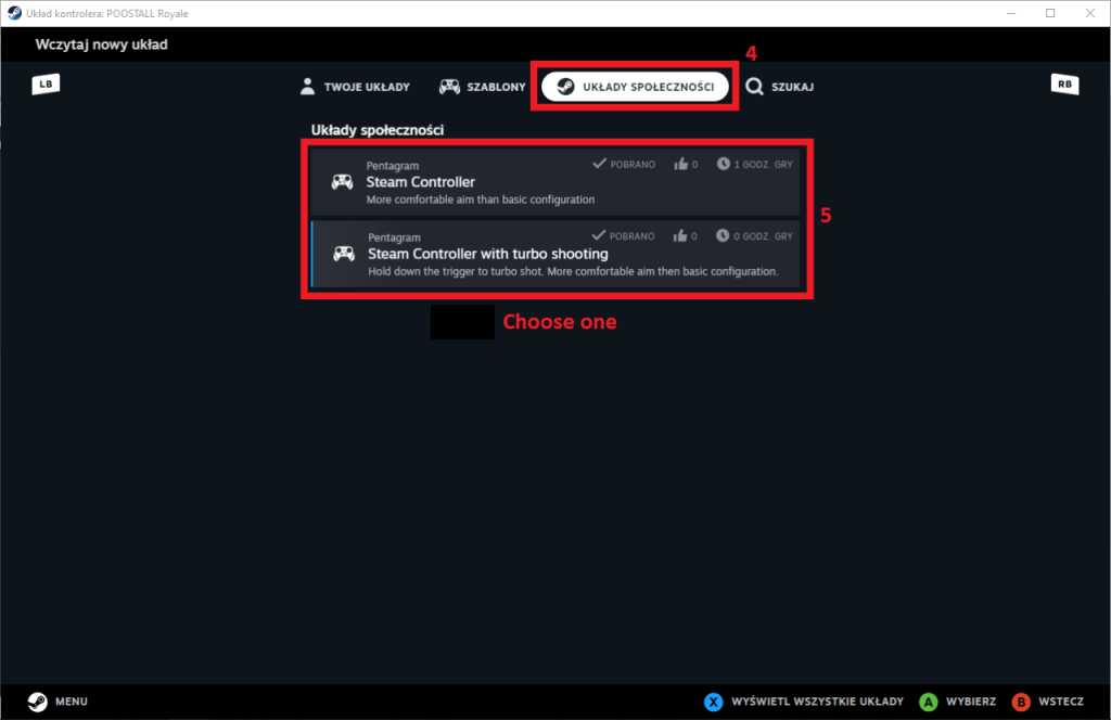 POOSTALL Royale Steam Controller Configuration Guide - SteamAH
