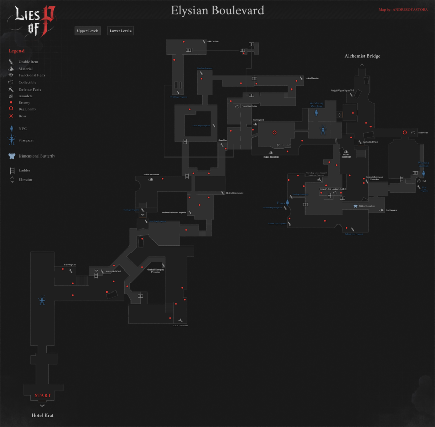 Lies of P All Maps with Items, Enemies and NPC marked - SteamAH