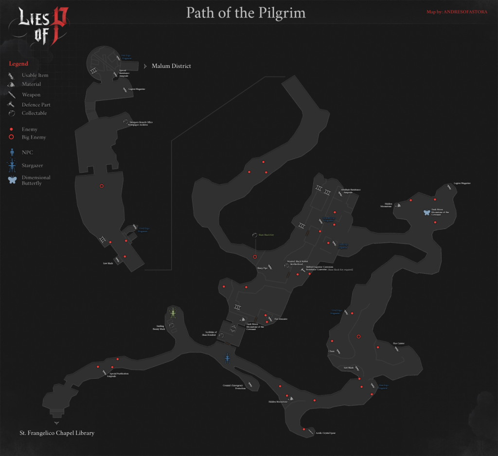 Lies of P All Maps with Items, Enemies and NPC marked - SteamAH