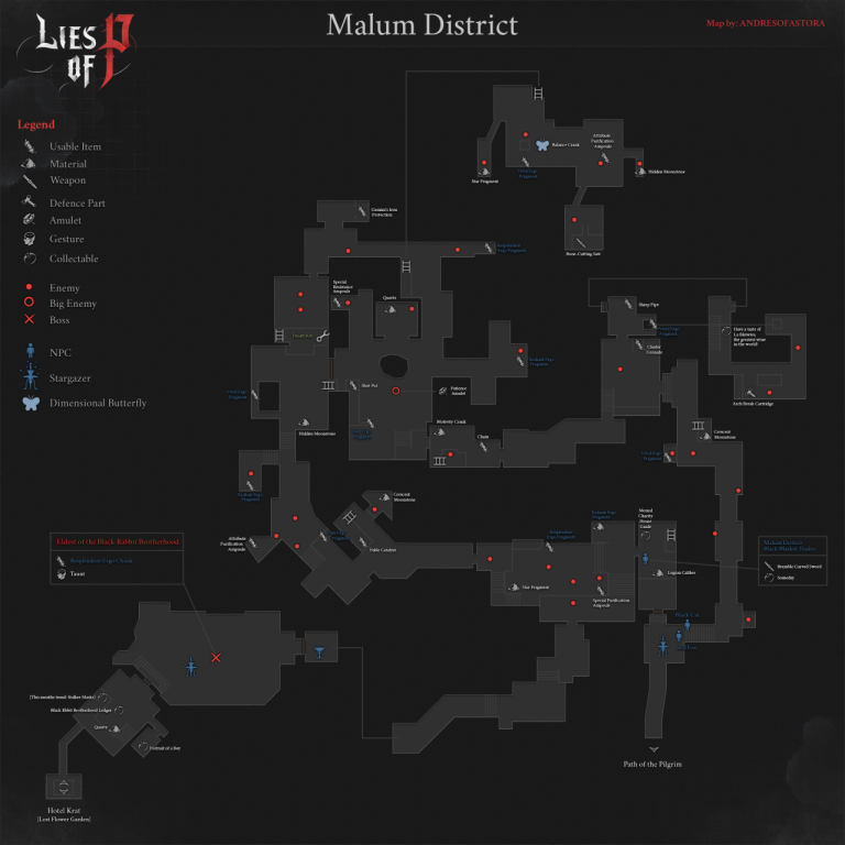 Lies of P All Maps with Items, Enemies and NPC marked - SteamAH